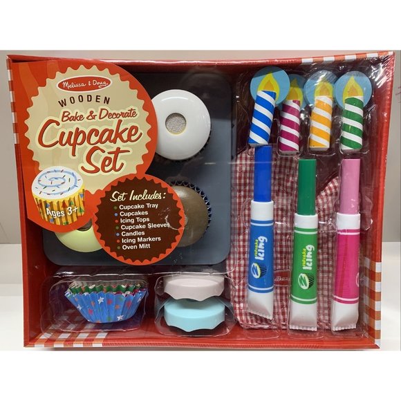 Melissa & Doug | Toys | Melissa Doug Wooden Bake And Decorate Cupcake ...